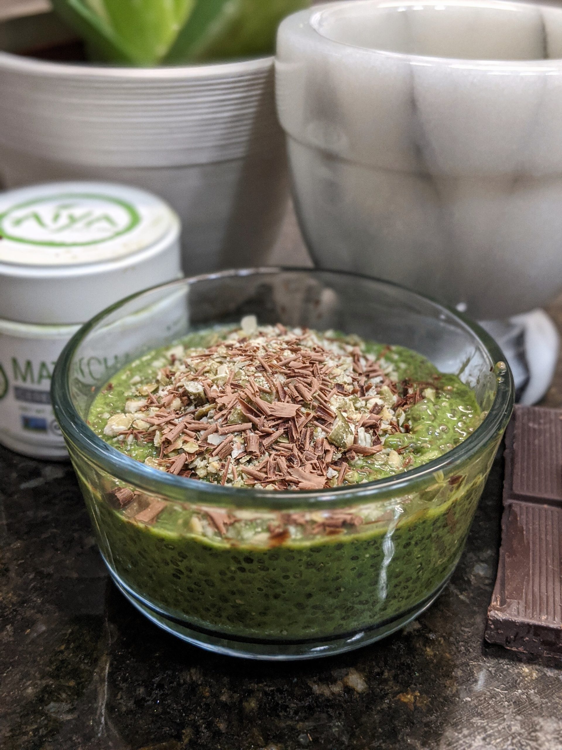 Matcha Chia Seed Pudding - Blissfully Hormonal